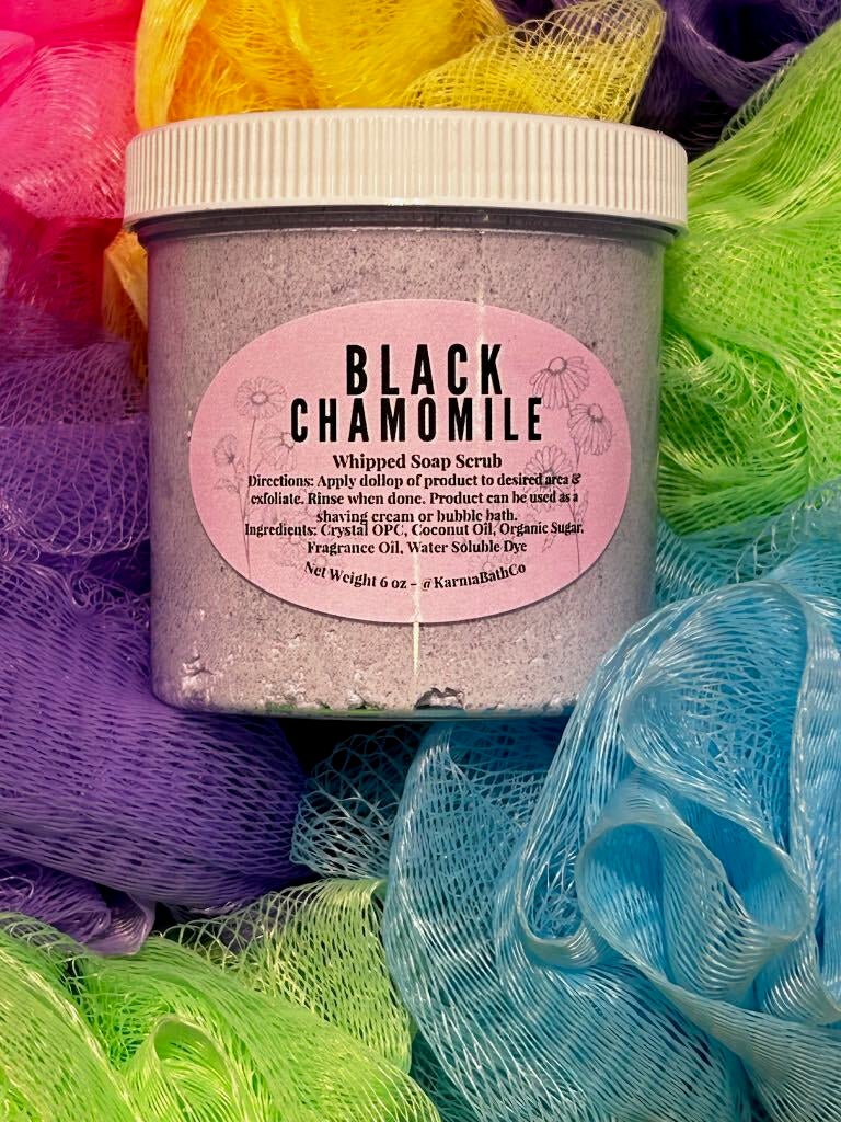 Black Chamomile WSS (Whipped Soap Scrub) | Karma Bath & Body Co